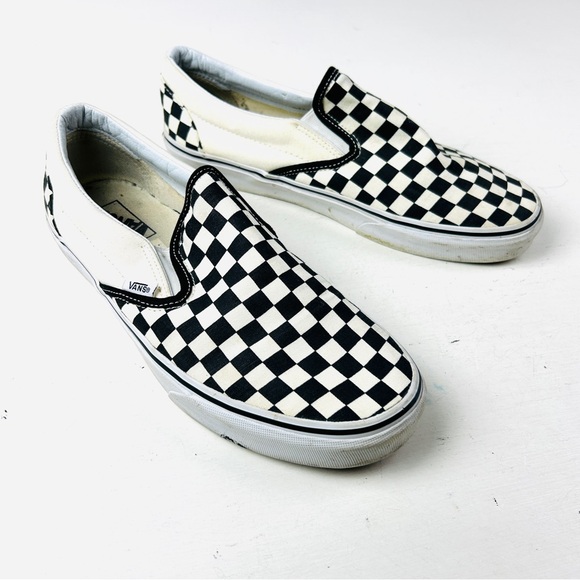 Vans | Shoes | Vans Classic Checkerboard Slip On Shoes Mens Us 1 White ...